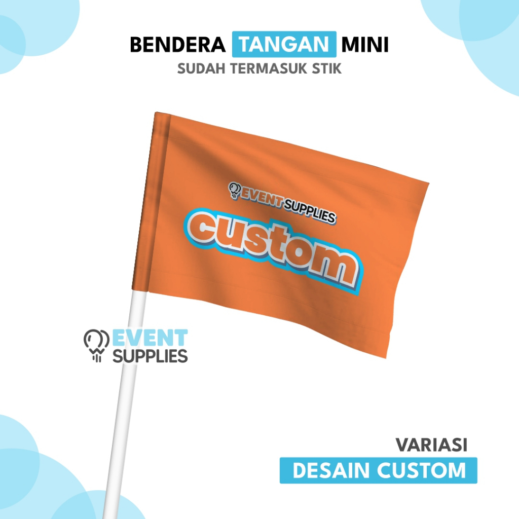 Jual Bendera Tangan Custom Mini Flag Perusahaan / Bendera Stik Custom ...