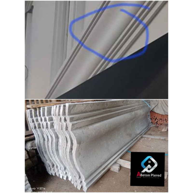 Jual LIS PLANG PROFIL BETON ASLI PULL BETON,TANPA KASTIN :UK 50x200cm | Shopee Indonesia