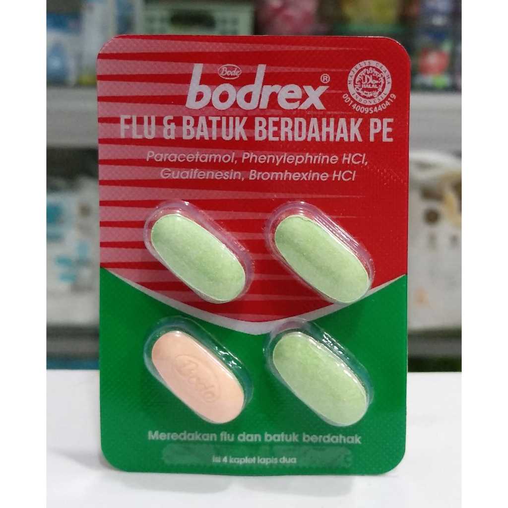 Jual Bodrex Flu dan Batuk Berdahak PE 1 Tablet isi 4 - Meredakan Flu ...
