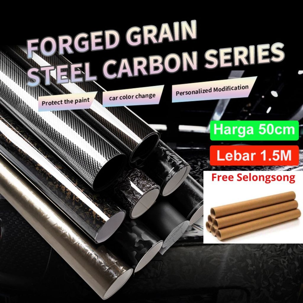 Jual Skotlet Motor Mobil Sticker Decal Forged Carbon Gloss Lebar 1.5 ...