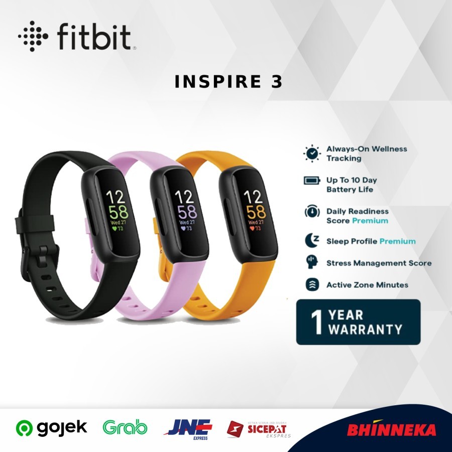 Jual FITBIT Inspire 3 Smartband Garansi Resmi Fitbit Original | Shopee ...