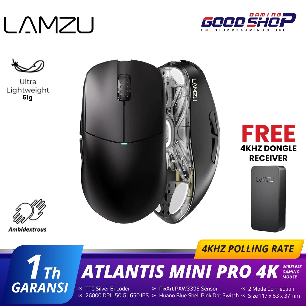 Jual Lamzu Atlantis Mini Pro 4K LIghtweight Gaming Mouse | Shopee Indonesia