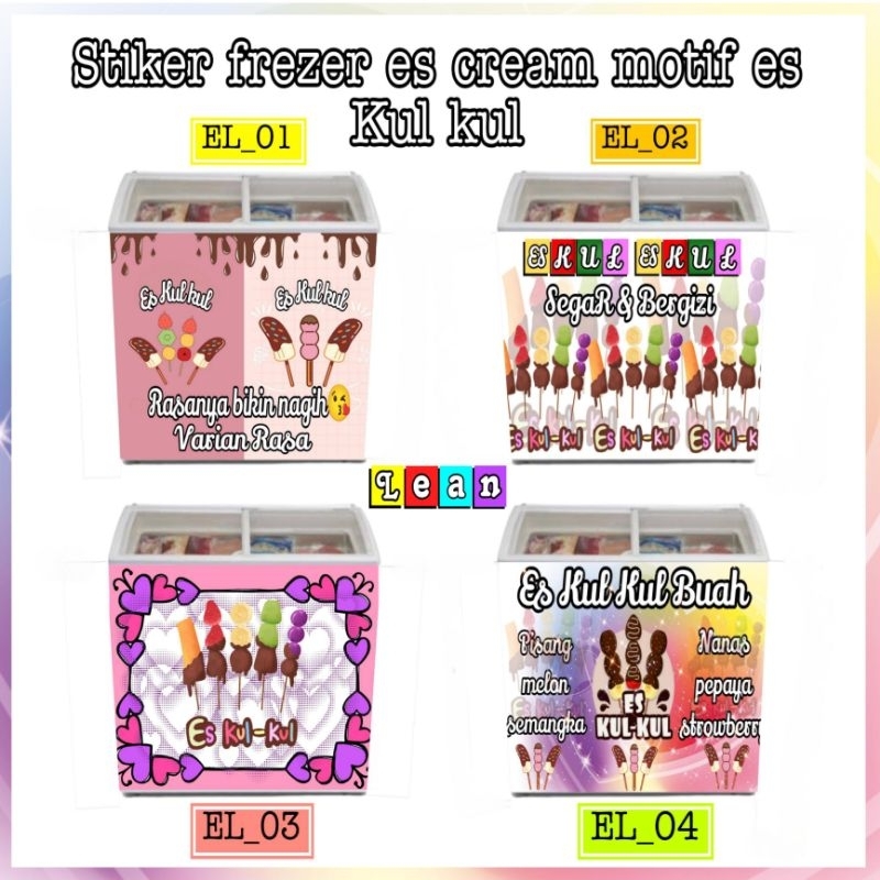Jual Stiker freezer es cream motif es kul kul | Shopee Indonesia