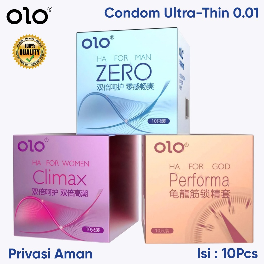 Jual Kondom OLO Ultrathin Super tipis 1 Pack isi 10 pics HA FOR GOD MAN WOMAN Terdapat 3 Sensasi ...