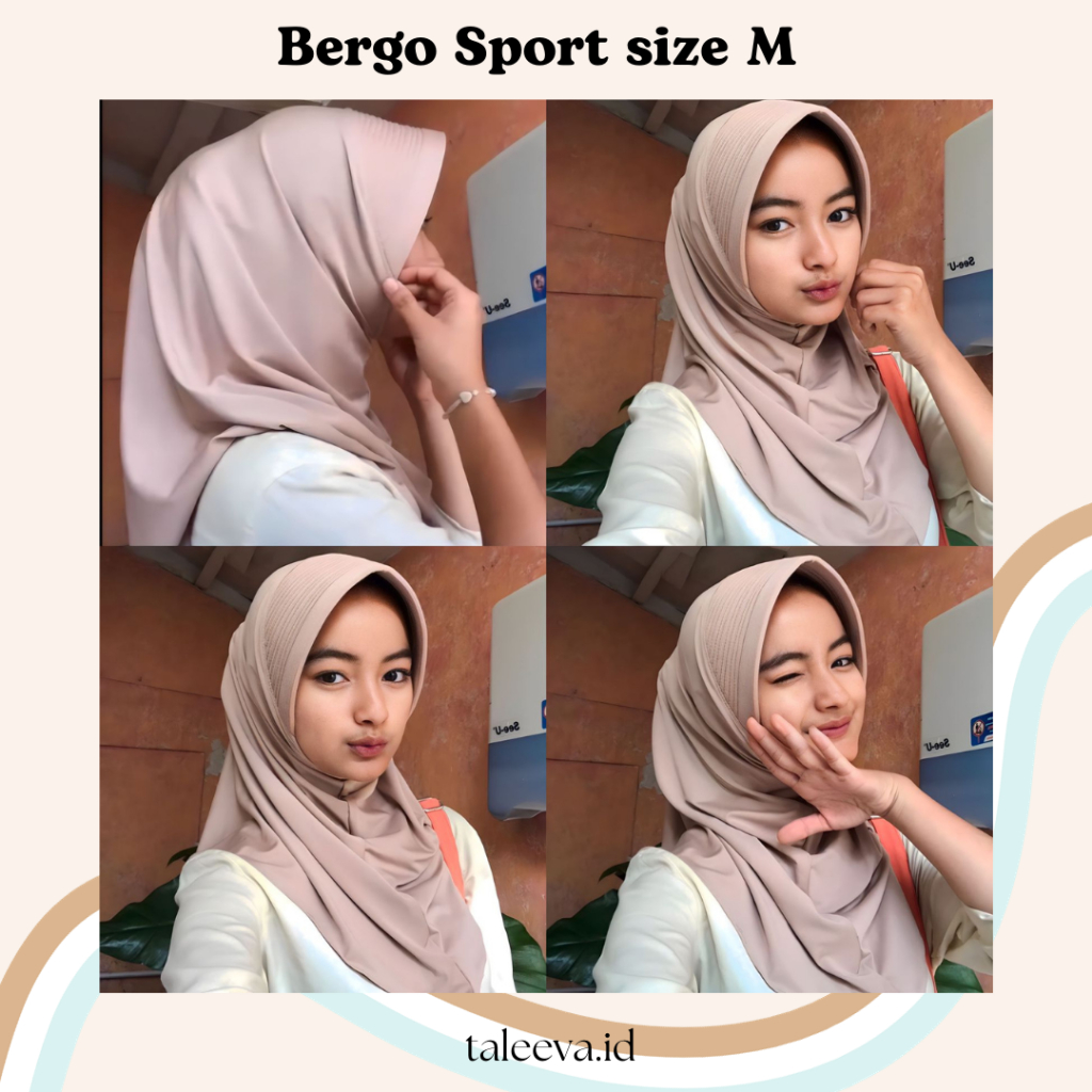 Jual Bergo Sport Ukuran M / Bergo Ped Tebal / Bergo Sporty ukuran M ...