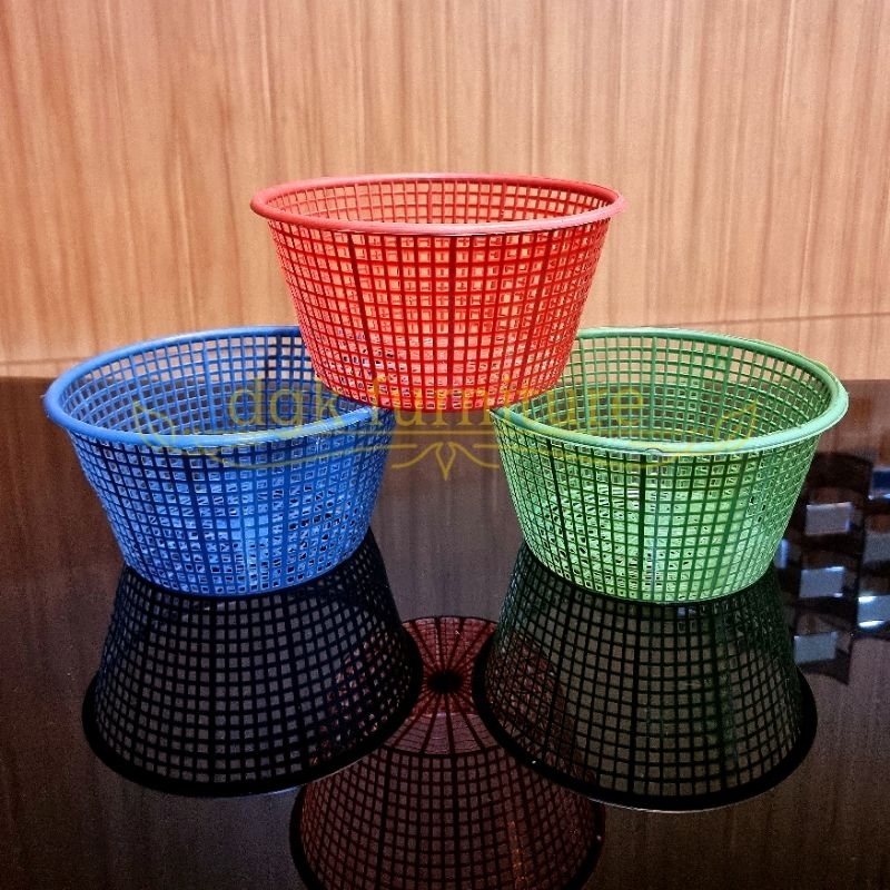 Jual Kalo Baskom Keranjang Bulat Jaring Kecil Kenduri Telur Plastik ...