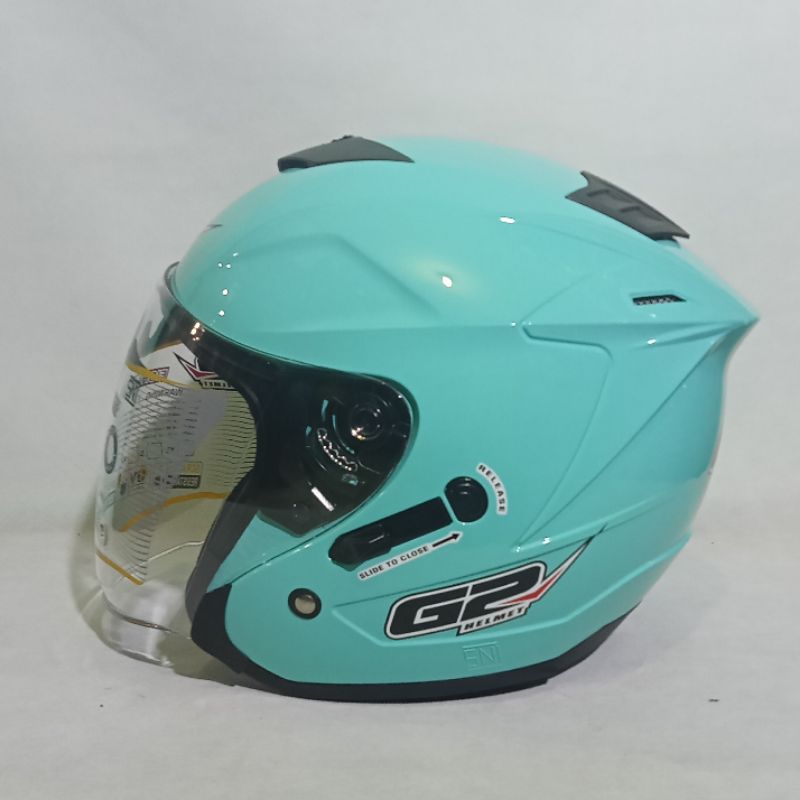 Jual HELM G2 OPTIMAX SOLID ORIGINAL KACA DOUBLE VISOR HELM HALF FACE ...