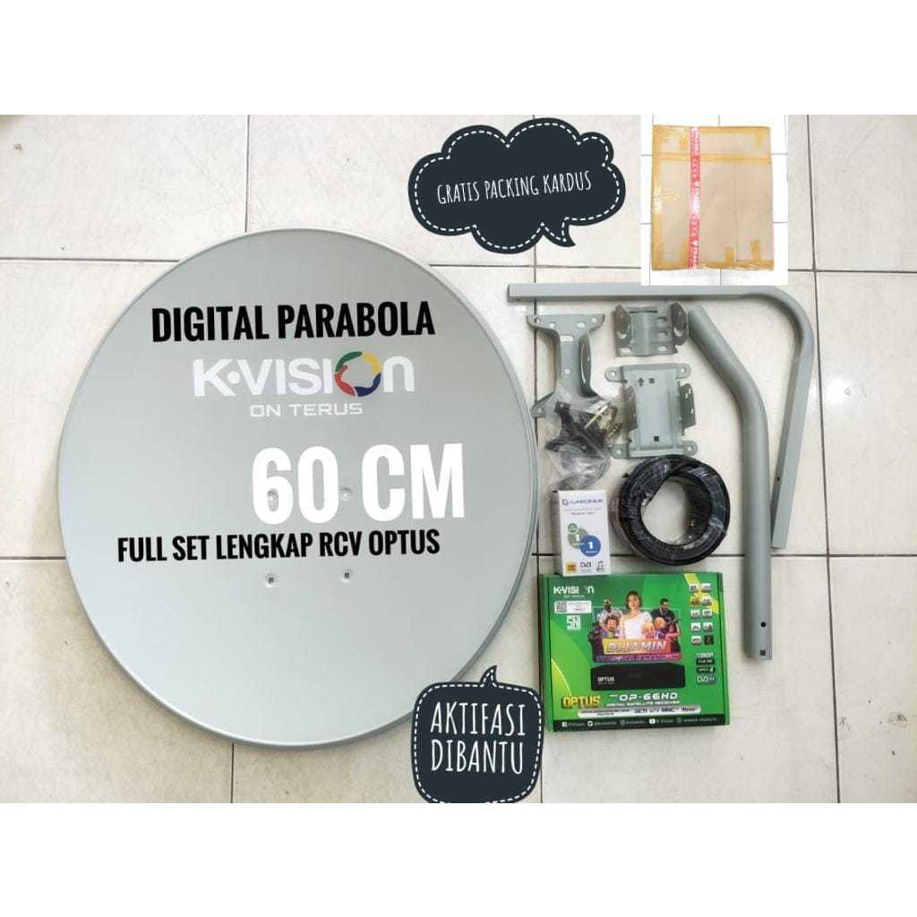 Jual Parabola Mini 60 cm Full Set Lengkap + Receiver Optus | Shopee Indonesia