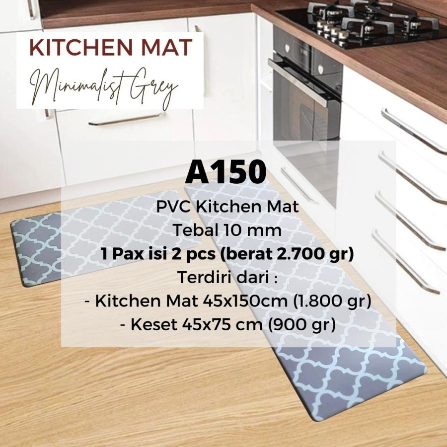Jual Kitchen Floor Mat MINIMALIST GREY / Keset Alas Lantai Rumah Dapur ...