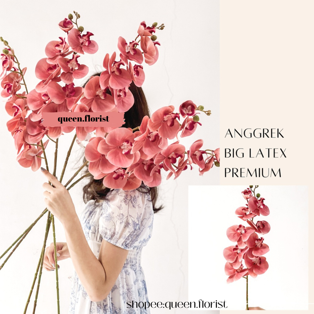 Jual BIG ANGGREK LATEX PREMIUM X9 ARTIFICIAL FLOWER SILK ORCHID FLOWER ...