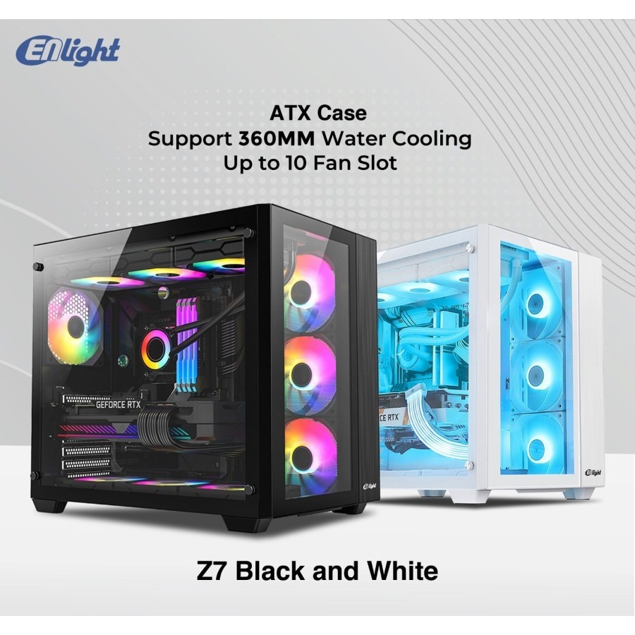 Jual Casing Komputer Gaming Enlight Z7 ATX Free 3Fan RGB | Shopee Indonesia