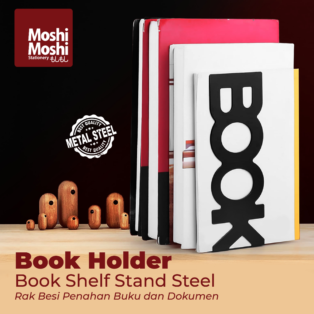 Jual Book Shelf Stand Holder Steel Organizer Rak Besi Pembatas Penahan ...