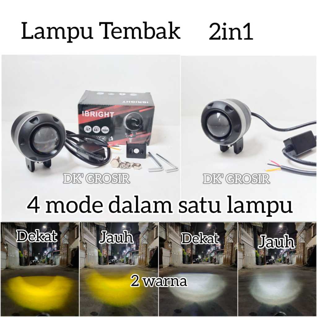 Jual IBRIGHT CR0933 - Lampu tembak LED Laser Biled jauh dekat 2 warna 4 ...