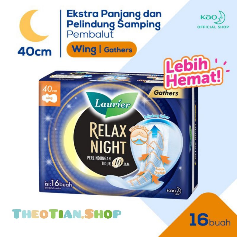 Jual Laurier Relax Night 40cm 16pcs | Shopee Indonesia