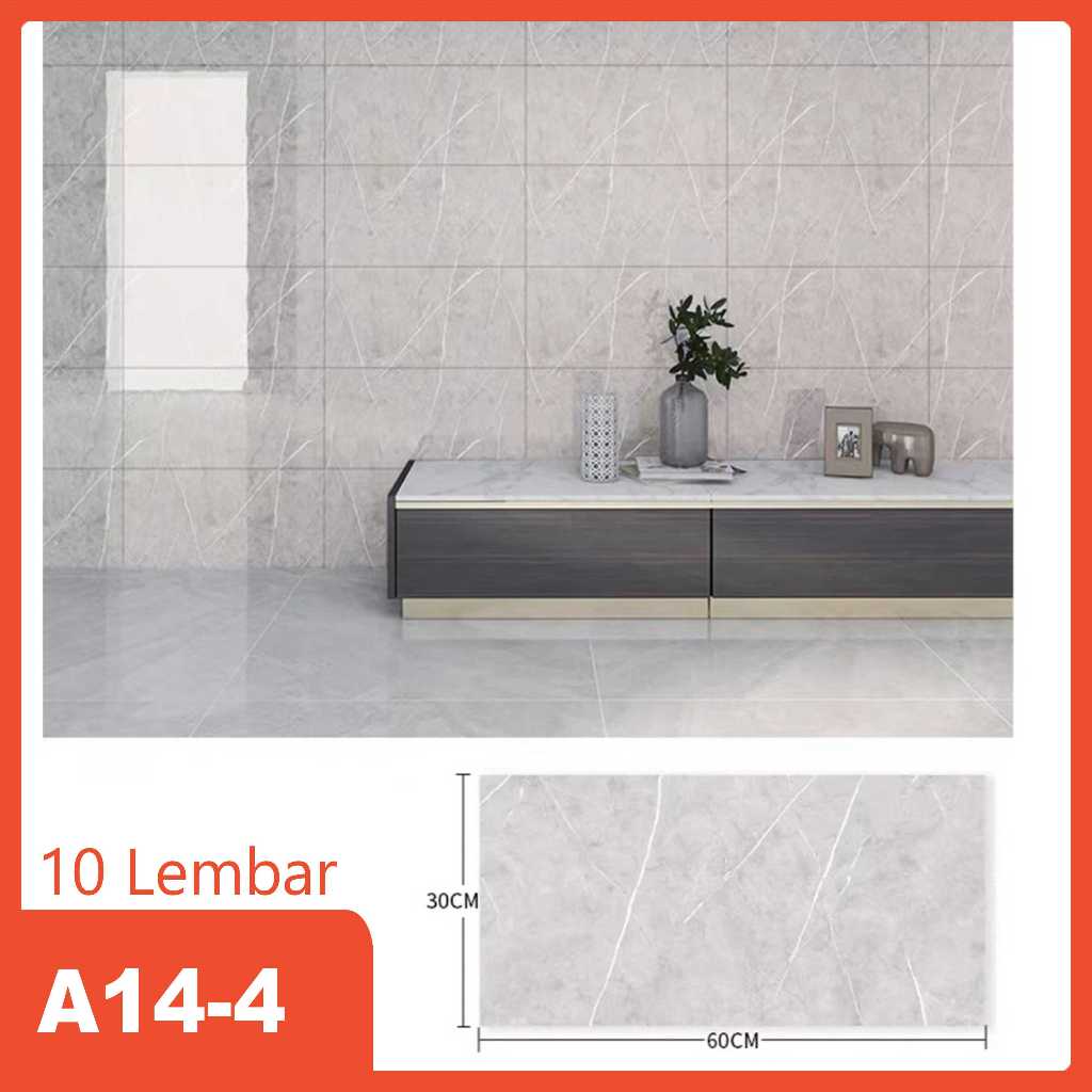 Jual ( PAKET 10 LEMBAR ) Wallpaper dinding VINYL Marble 30 x 60 cm / Lantai Vinyl Marbel Granit ...