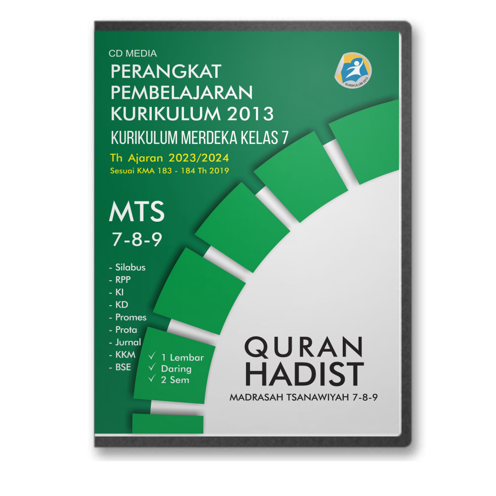 Jual CD PERANGKAT MODUL AJAR / RPP KURIKULUM MERDEKA MTS QUR'AN HADITS KELAS 7 DAN KELAS 8, 9 ...