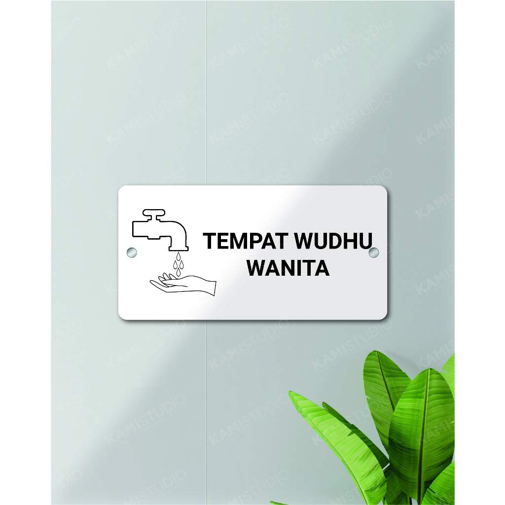 Jual TULISAN TEMPAT WUDHU WANITA 30X15 CM BAUT KACA LANDSCAPE/ SIGN ...