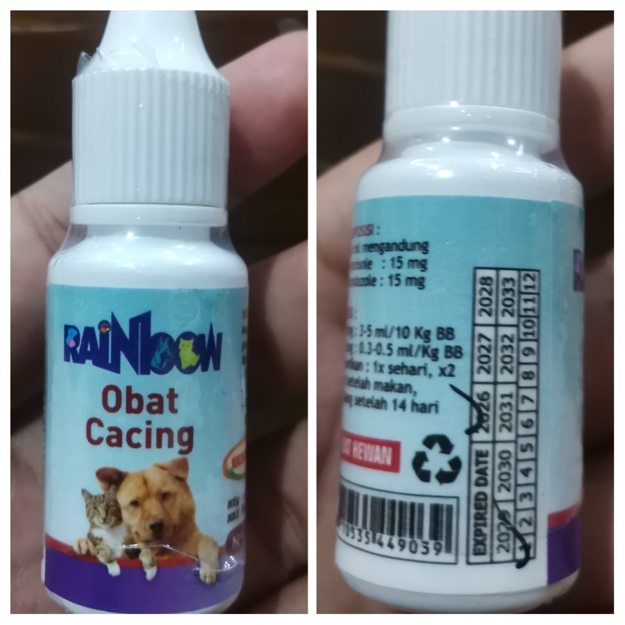 Jual Obat cacing kucing anjing obat hewan 8 ml rainbow tetes 8 ml ...