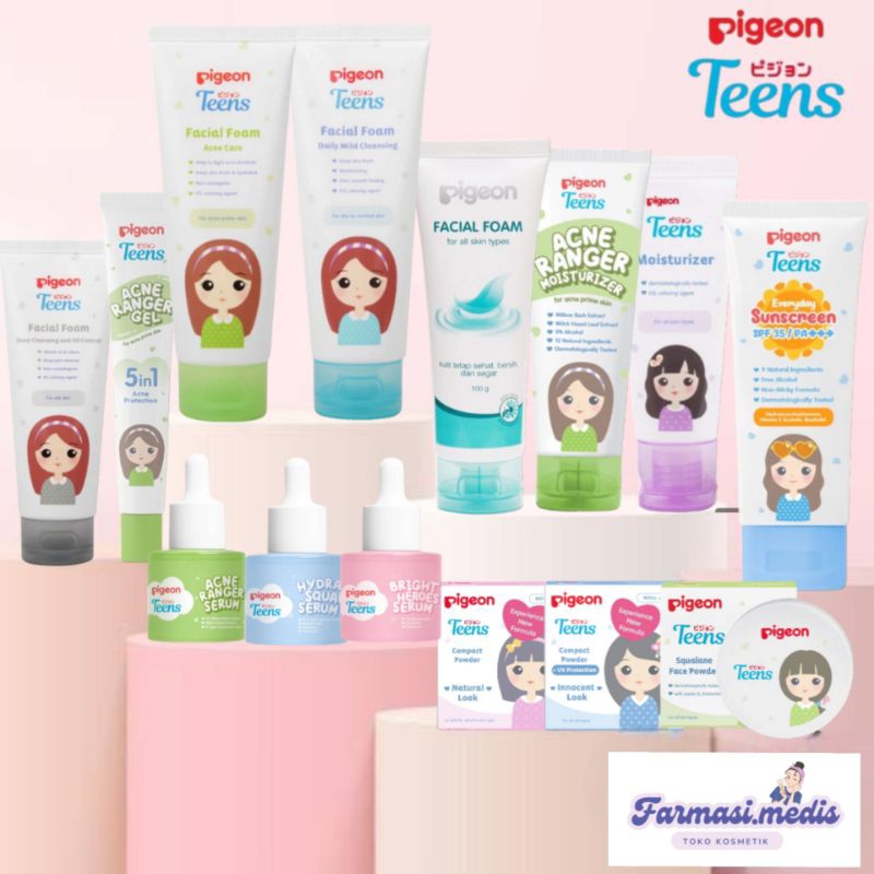 Jual (COD)PIGEON TEENS FACIAL FOAM 100g | 40g | MOISTURIZER 20mL ...