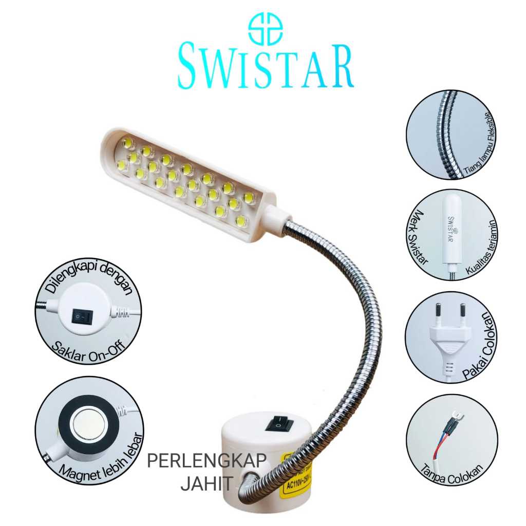 Jual Lampu Mesin Jahit LED 20 titik magnet (Tanpa colokan) | Shopee ...