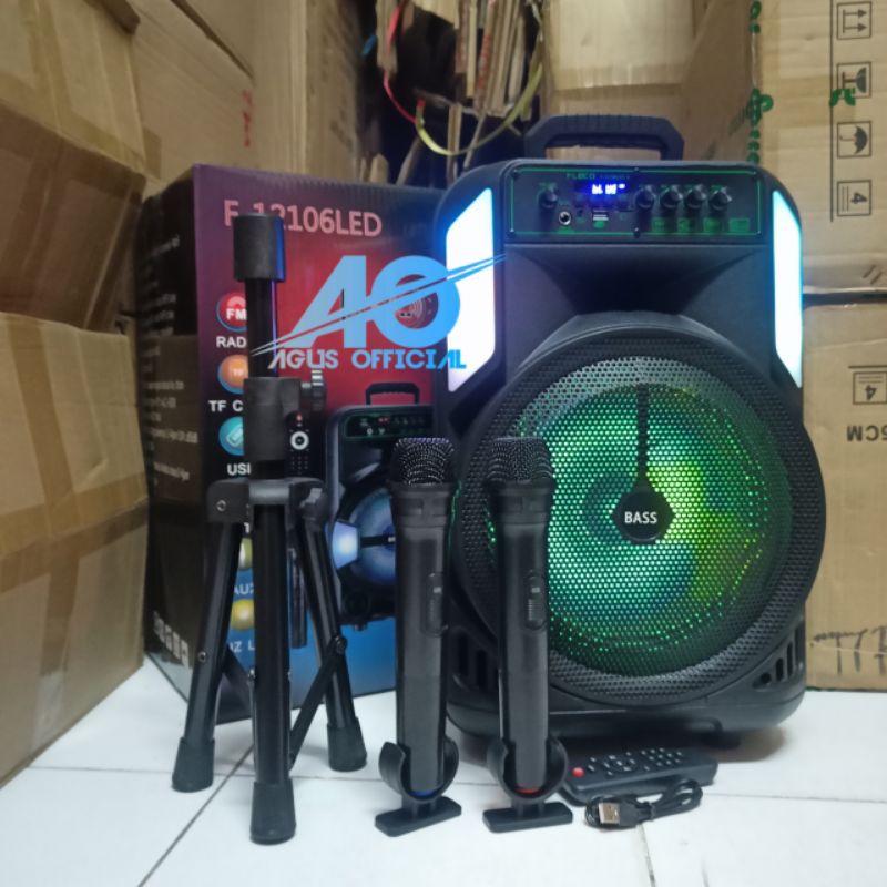 Jual SPEAKER BLUETOOTH PORTABEL FLECO X BASS F-12106 MIC WIRELESS ...