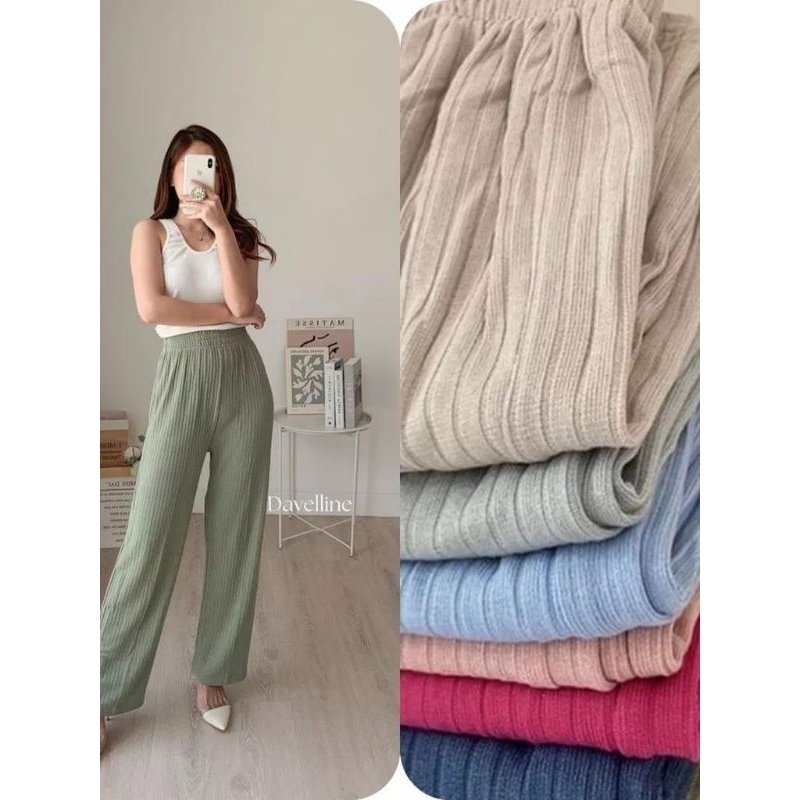 Jual CELANA KULOT KNIT WANITA TEBAL / CELANA KULOT HORNET HIGHWAIST ...