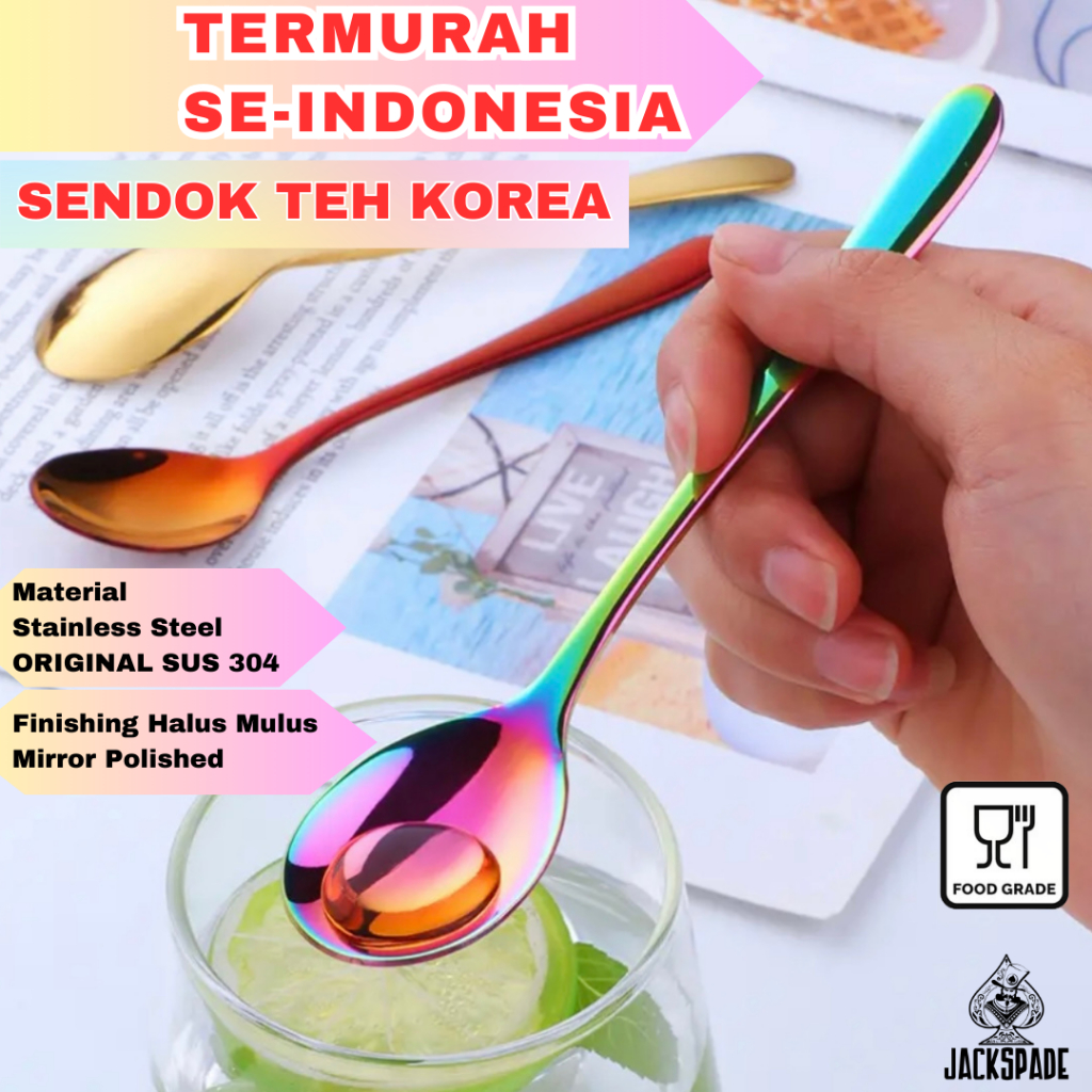 Jual Sendok Teh Korea Stainless Steel SUS 304 Original Gold Tebal ...