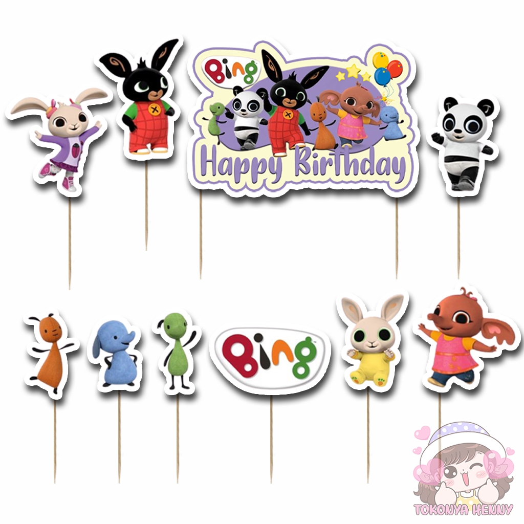 Jual Topper Cake Hiasan Kue Ulang Tahun motif karakter BING | Shopee ...