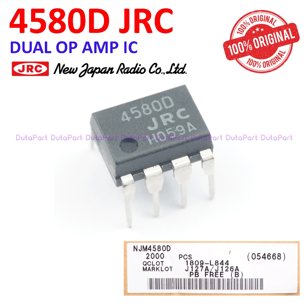 Jual JRC 4580D JRC4580D JRC4580 4580 ORIGINAL JRC JAPAN Dual OP Amp IC DIP8 | Shopee Indonesia
