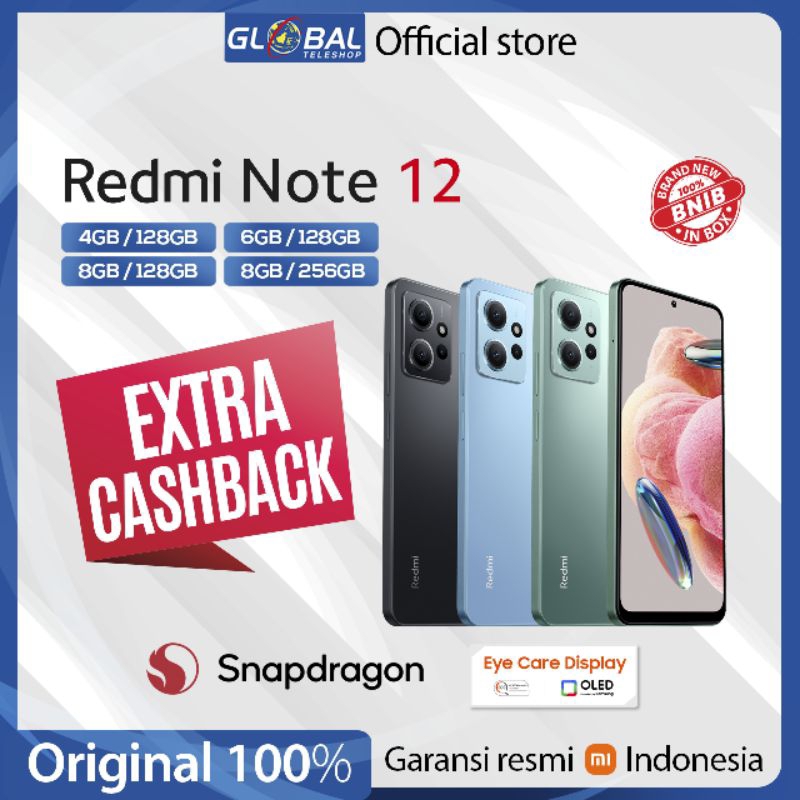 Jual Xiaomi Redmi Note 12 Smartphone 4/128GB 6/128GB 8/128GB 8/256GB ...