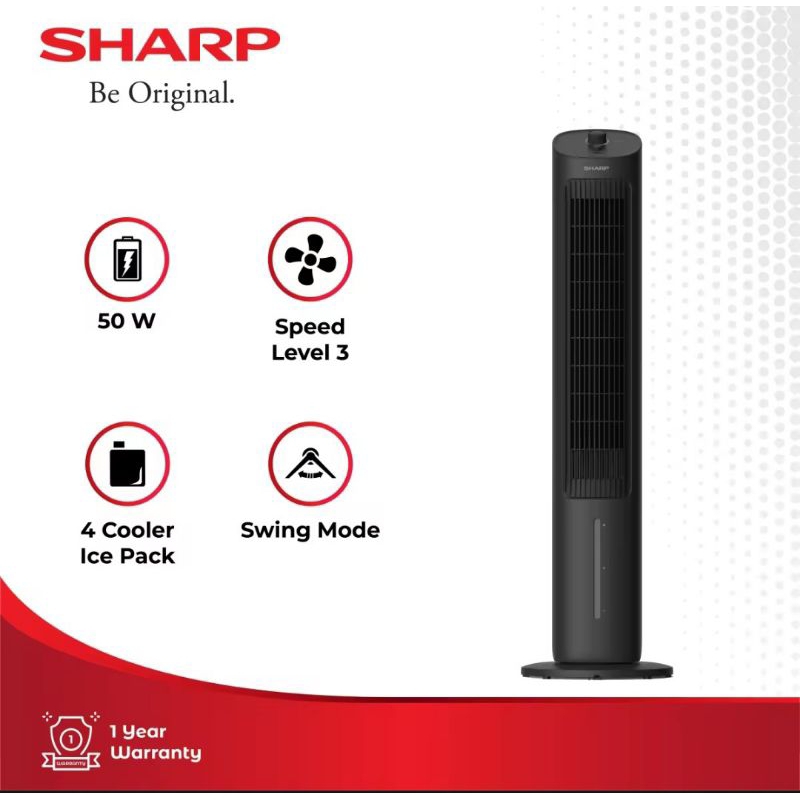 Jual Air Cooler SHARP PJ-R34TY-B Tower Slim Design 4L PJ R34TY B PJR 34 ...