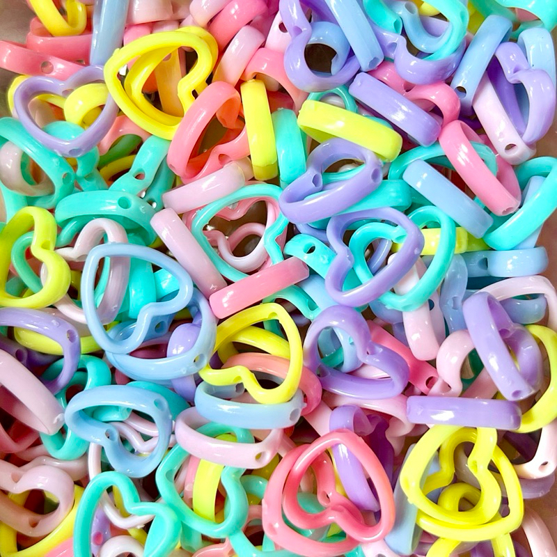 Jual Ring Pandora Akrilik Bentuk Love Warna Pastel Bahan Kerajinan ...