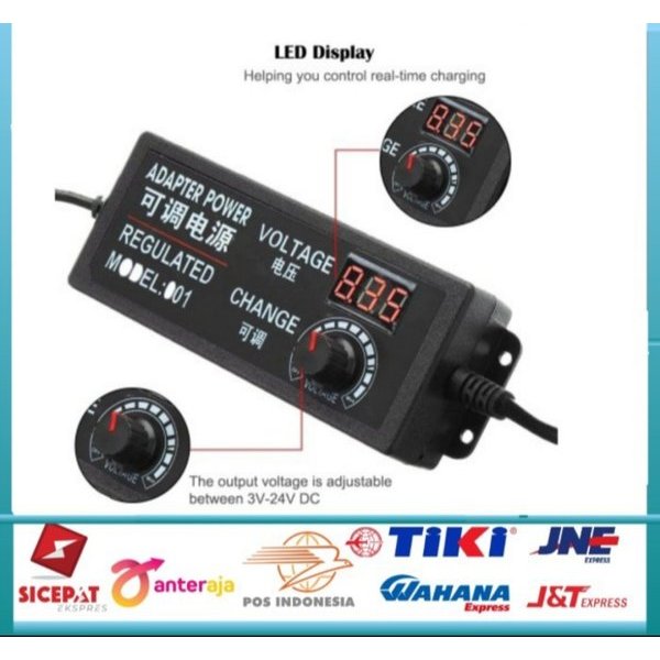 Jual Adjustable Adaptor 3V-24 V DC 3A 5V 12V Power Supply Display Voltmeter | Shopee Indonesia