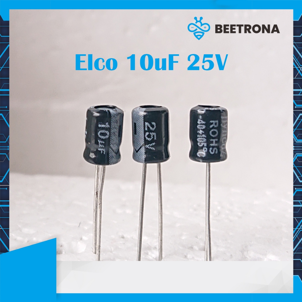 Jual Kapasitor Elco 10uF 25V 10 micro Farad Capacitor | Shopee Indonesia