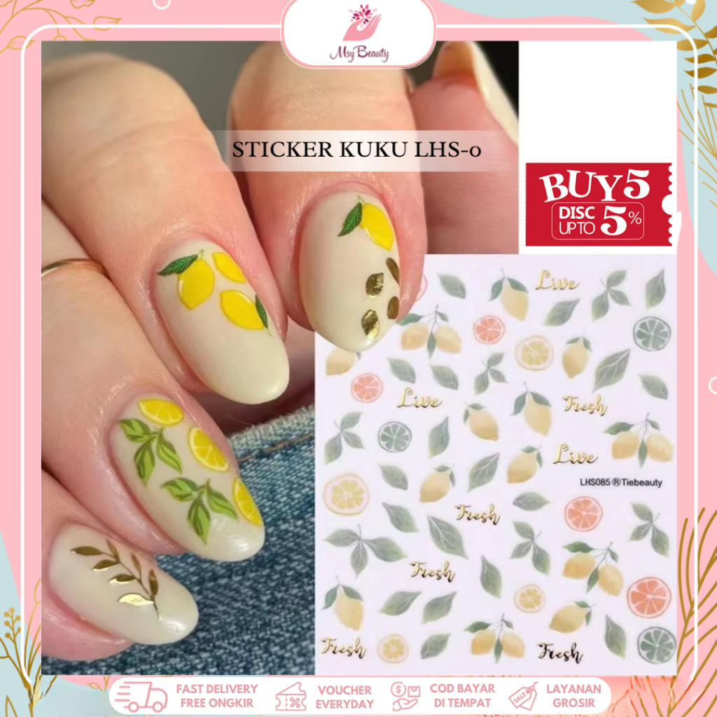 Jual MSY STIKER KUKU MOTIF BUNGA/FLORAL RANDOM/STICKER NAIL ART DESAIN ...