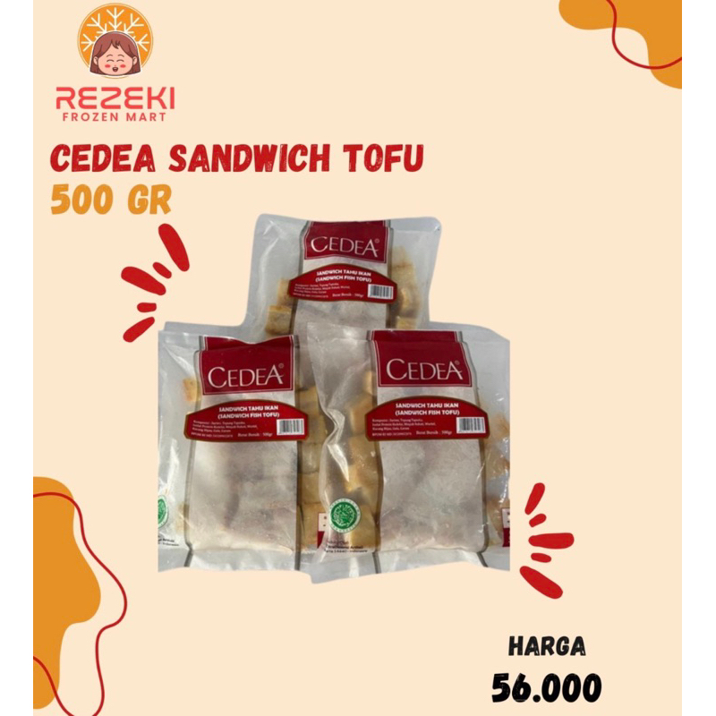 Jual Cedea Sandwich Tofu 500 Gr | Sandwich Tahu Ikan Lapis | Frozen ...
