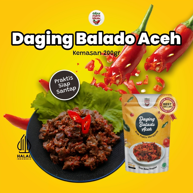 Jual Daging Balado Aceh Siap Saji Produk Dapur Mami Kikas Kemasan 200 ...
