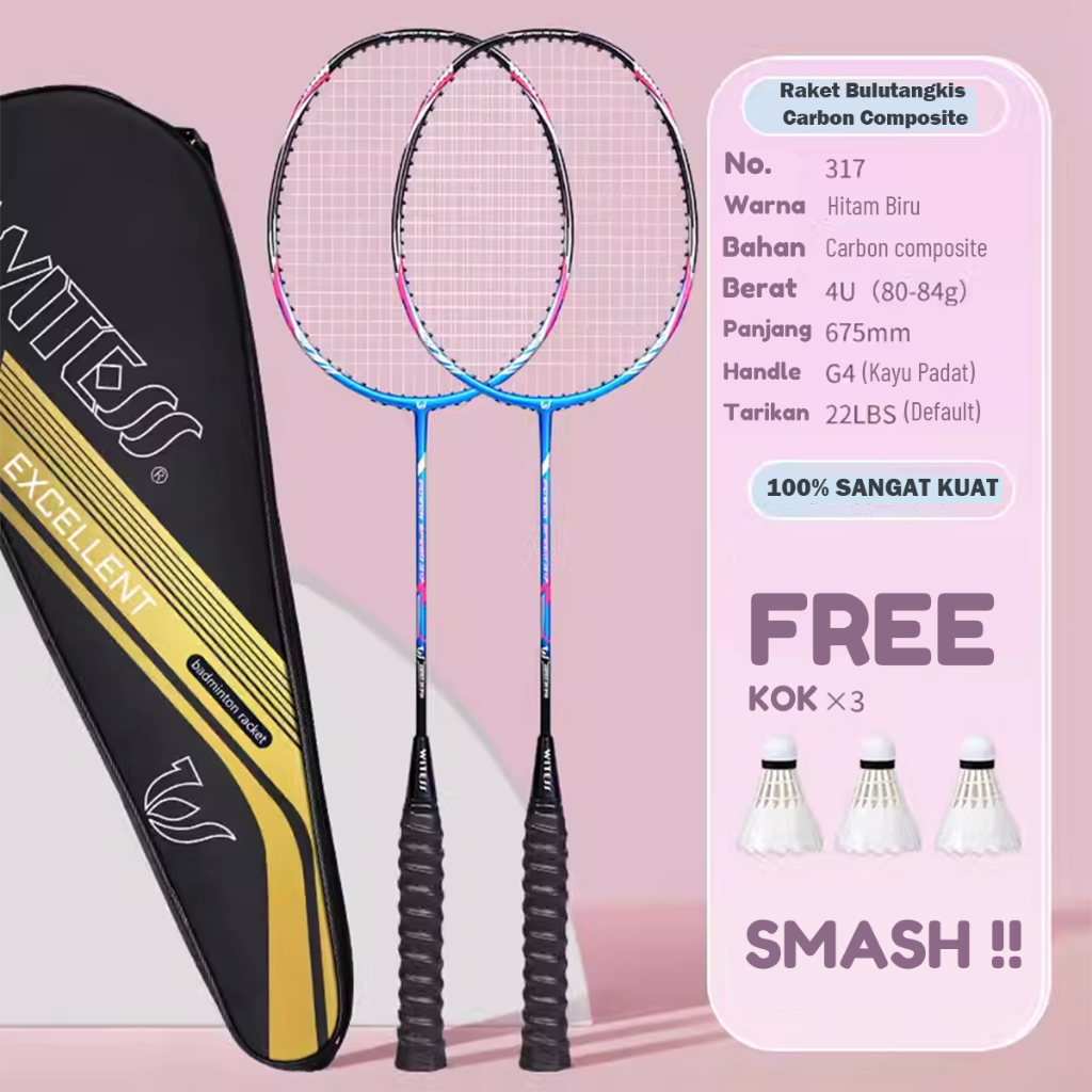 Jual Raket Bulu Tangkis Isi 2 pcs/raket badminton origin/ raket ...