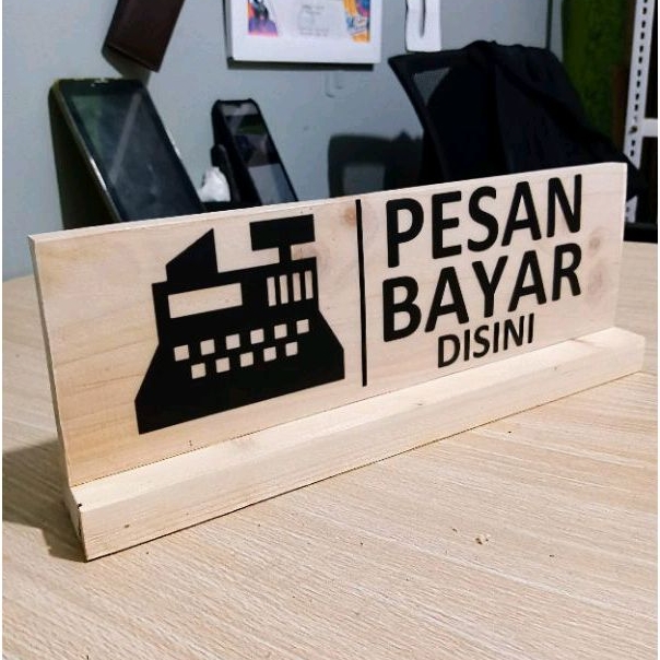 Jual Papan Tanda Meja "Pesan & Bayar Disini" Sign Board | Shopee Indonesia