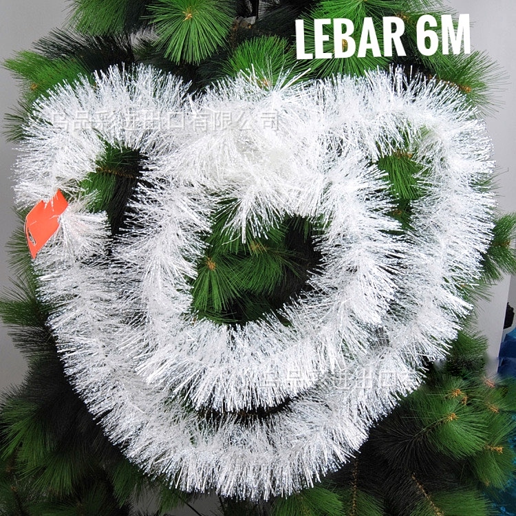 Jual Slinger Natal 2 Meter Hijau Salju Hijau Daun Rumbai Dekorasi Pohon ...