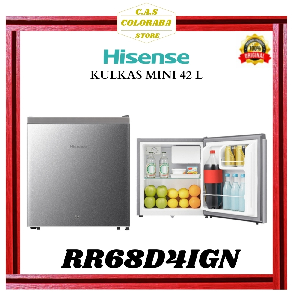 Jual HISENSE RR68D4IGN KULKAS MINI PORTABLE 46L LEMARI ES MINI RR68D D4IGN | Shopee Indonesia