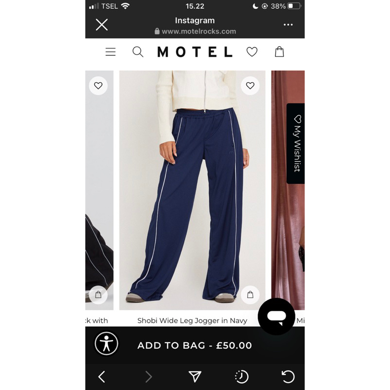 Jual Shobi Wide Leg Jogger Navy | Shopee Indonesia
