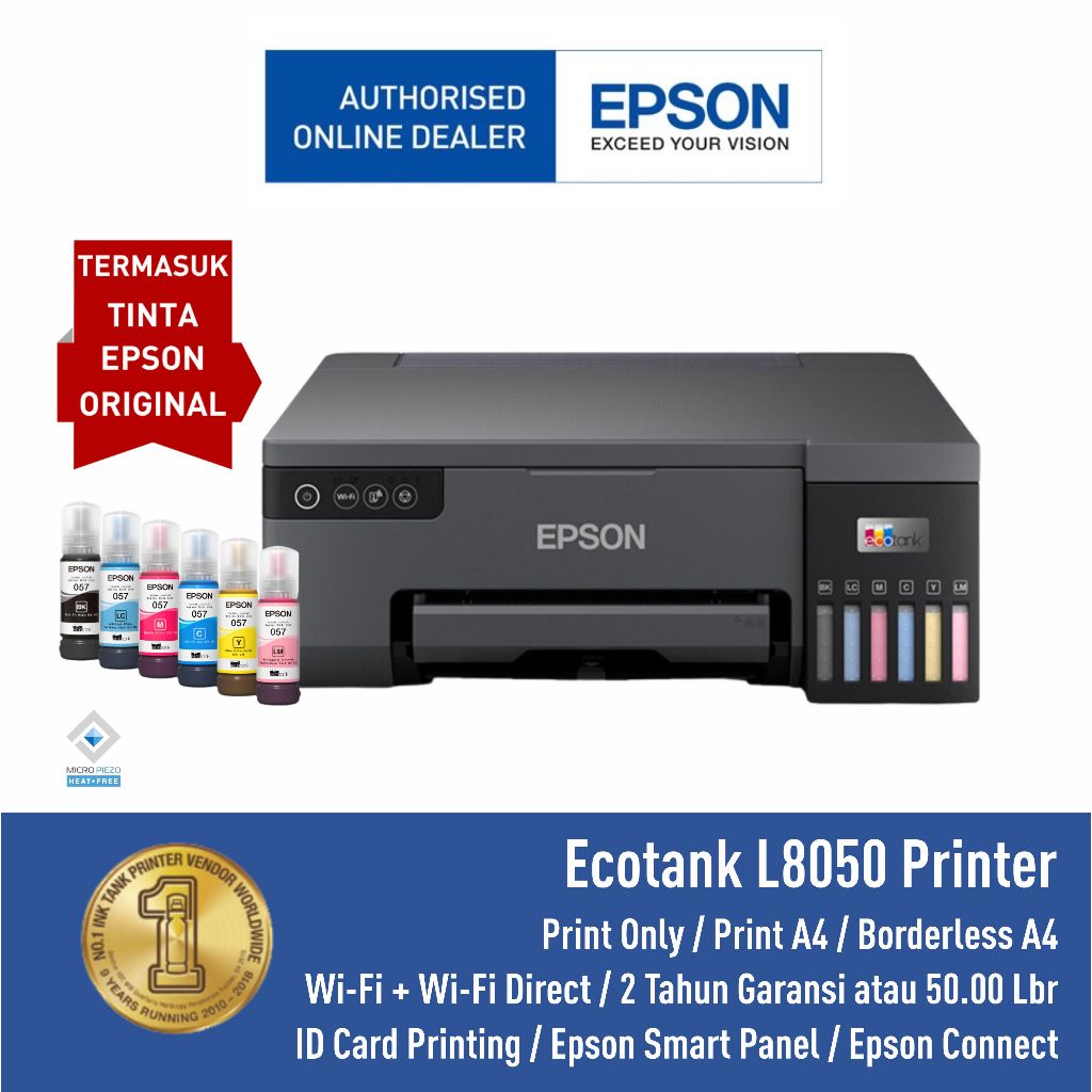Jual Printer EPSON L8050 L-8050 L 8050 Wifi Foto Card ID Pengganti L805 | Shopee Indonesia