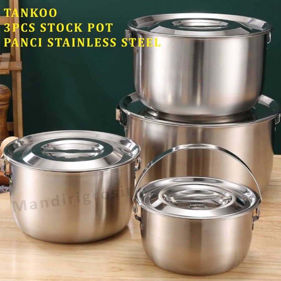 Jual Panci Stainless Steel * Tankoo Set * Panci Serbaguna * Stock Pot ...