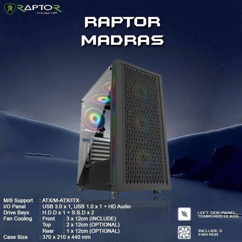 Jual Casing Gaming RAPTOR MADRAS - Case Game FULL ATX | Shopee Indonesia
