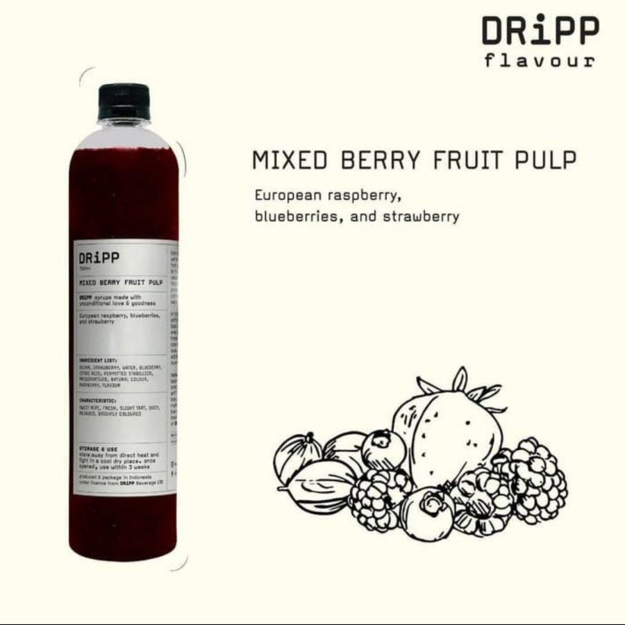 Jual DRiPP Mixed Berry Pulp Syrup Sirup Bubur Buah Mixberry 760ml ...