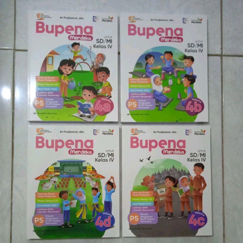 Jual Kelas 4 SD/MI Bupena Merdeka 4A, 4B, 4C & 4D Kurikulum Merdeka Penerbit Erlangga | Shopee ...