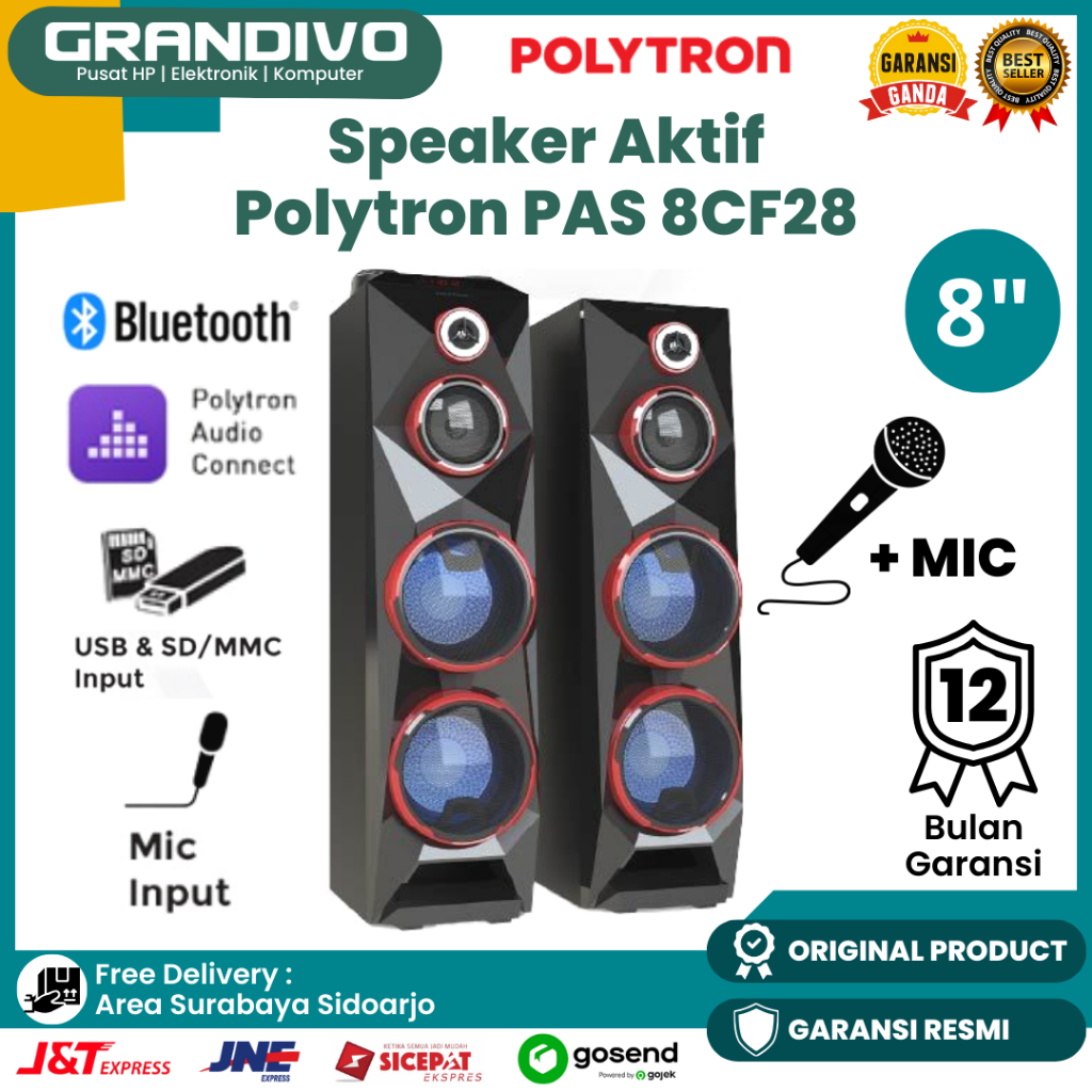Jual Speaker Aktif Polytron 8Inch PAS 8CF28 Bluetooth Superbass ...