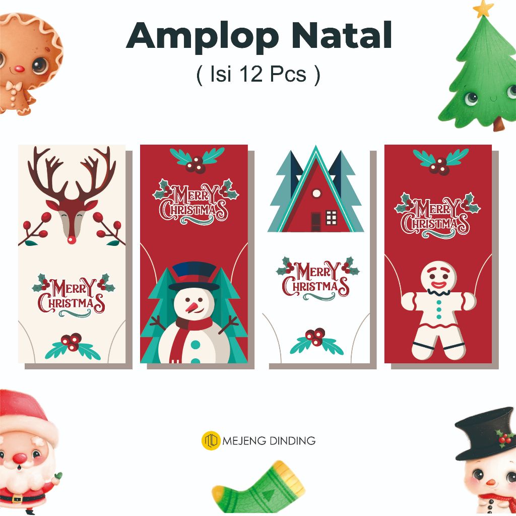 Jual (ISI 12) AMPLOP NATAL / ANGPAO NATAL / AMPLOP TAHUN BARU | AMPLOP ...