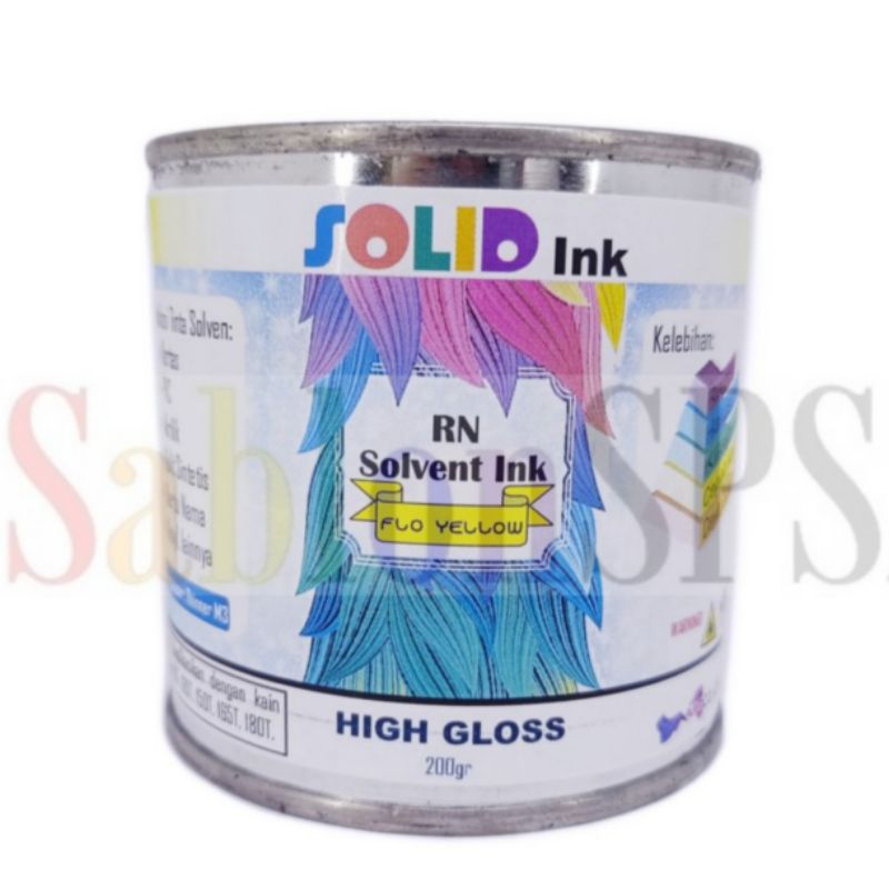 Jual TINTA SABLON PVC SOLVENT BASED 200GR FLO YELLOW KERTAS VINYL ...